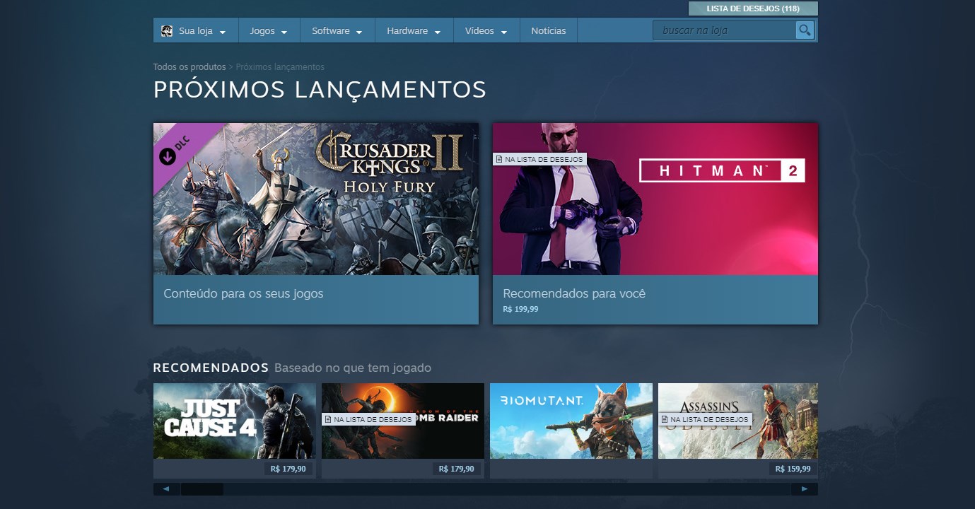 Steam realiza mudanças em sua aba “Em Breve” | Voxel