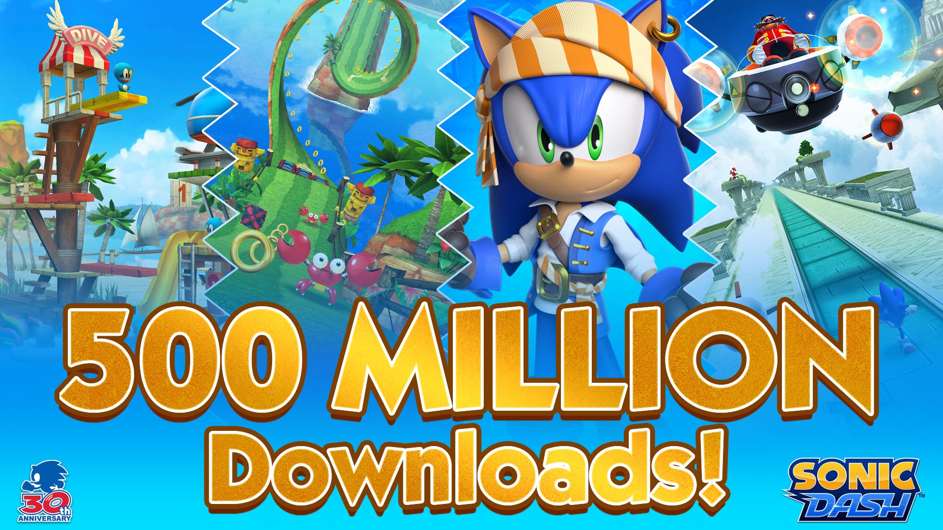 Sonic Dash ha cruzado la marca de 500 millones de descargas