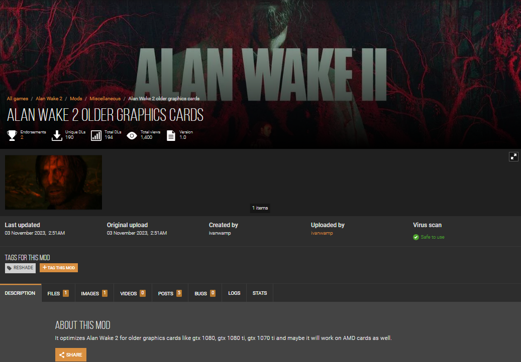 Alan Wake 2: mod de PC melhora desempenho em GPUs antigas | Voxel