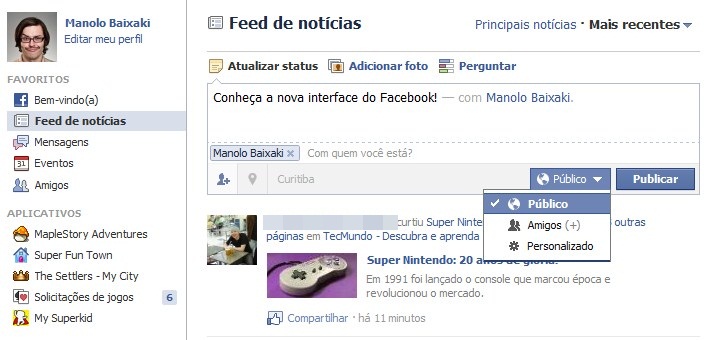 Facebook tem partes de sua interface renovadas - TecMundo